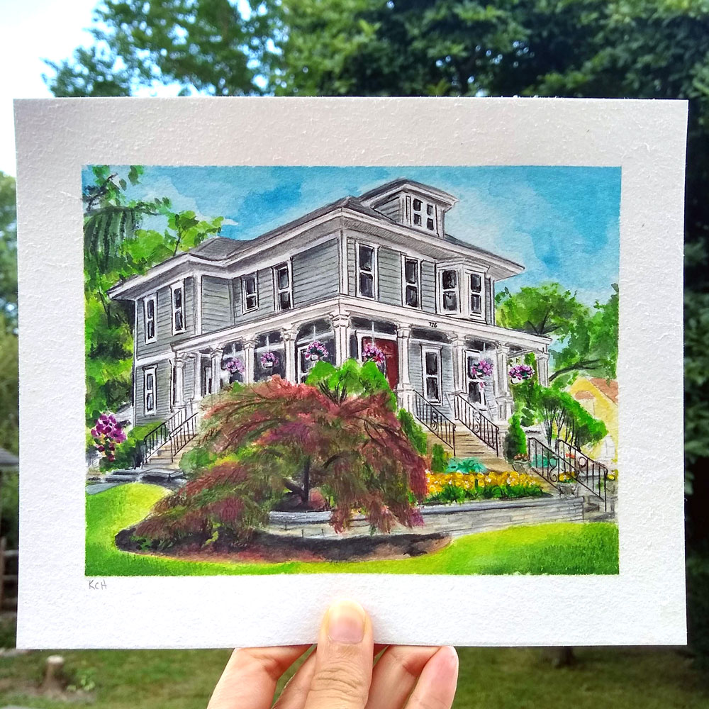 Custom Watercolor House Portraits | K Coleman Hinners Art